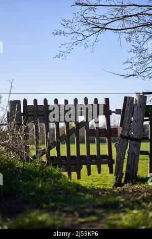 Path blocked by Field Gate Stock Photo - Alamy