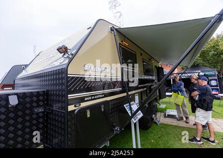 Titanium camper trailer caravan on display at the Sydney caravan and ...