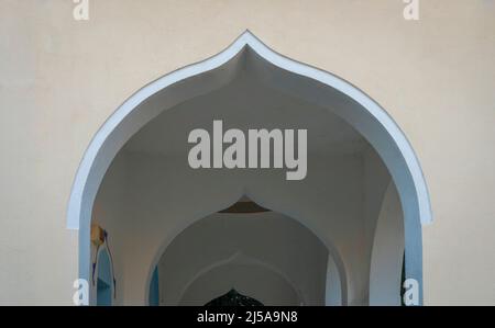 Arches of Osman Pasha mosque in the old town of Trebinje, Bosnia and ...