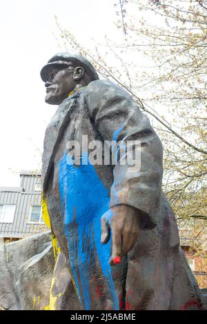The Statue of Lenin. A bronze sculpture of the controversial Russian ...