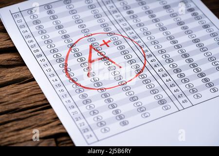 Student Exam Test. School Performance Grade Mark Stock Photo - Alamy