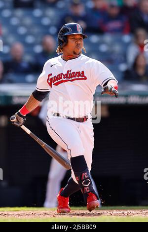 CLEVELAND, OH - APRIL 11: Cleveland Guardians third baseman Jose ...
