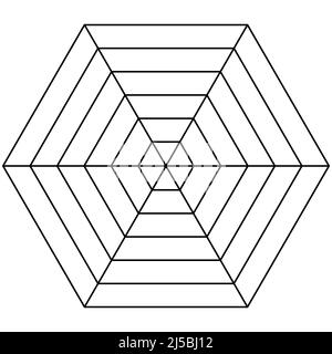 Radar hexagon chart or spider graph template isolated on white ...