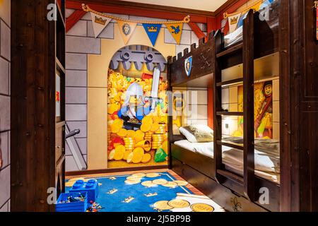 Legoland Billund, Denmark. Sunday 10 April 2022. Inside a medieval ...