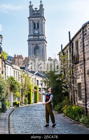 Circus act juggler, Robert Gallagher-Lyall practising juggling clubs ...