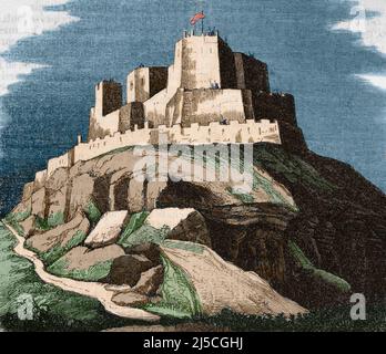 Spain Huesca templar castle of Monzon Stock Photo - Alamy