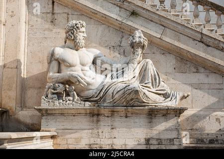 Tiber River God sculpture at Capitoline museums Rome, Italy Stock Photo ...