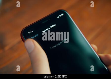 Apple iPhone operation system update Stock Photo - Alamy