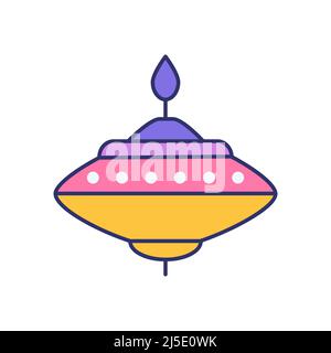 blue spinning top cartoon vector illustration Stock Vector Image & Art ...