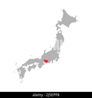 Aichi prefecture highlighted on the map of Japan Stock Vector Image ...