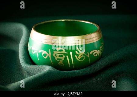 Singing bowl for aura and bio-field recovery from metals Stock Photo ...