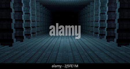 Robotic SciFi Concrete Alien Showroom Lighted Light Grey Banner ...