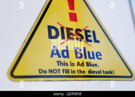 AdBlue signs at a fuel station Stock Photo - Alamy