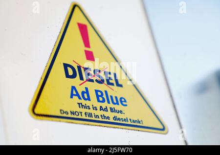 AdBlue signs at a fuel station Stock Photo - Alamy