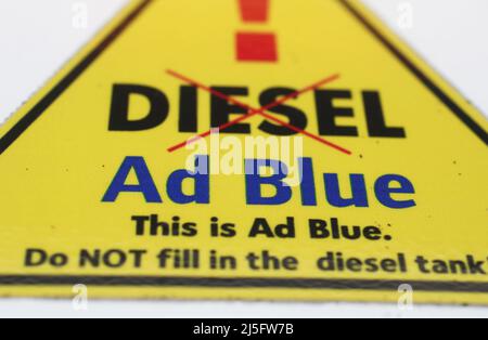 AdBlue signs at a fuel station Stock Photo - Alamy