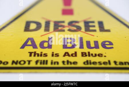 AdBlue signs at a fuel station Stock Photo - Alamy