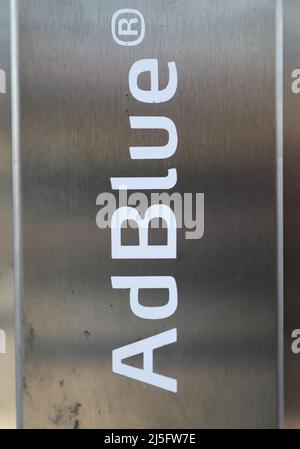 AdBlue signs at a fuel station Stock Photo - Alamy