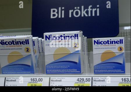 Nicotinell plaster to be smoke-free, photographed in a pharmacy Stock ...