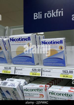 Nicotinell plaster to be smoke-free, photographed in a pharmacy Stock ...