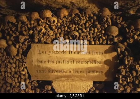 Paris: skulls, bones and french inscription with the origins of the ...
