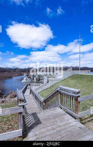 Stepping Stone Falls in the Genesee Recreation Area, brutalist ...