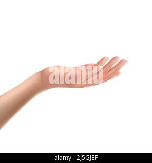 Facing up womans hand vector illustration isolated on white background ...