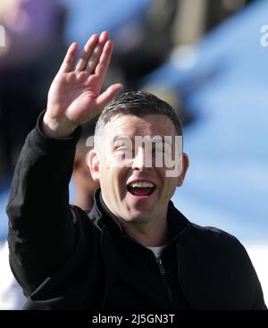 Steven Schumacher manager of Stoke City at full time, during the Sky ...