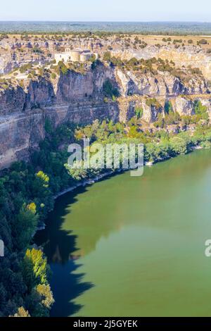 Hiking at Hoces gorges del Rio Riaza Natural Reserve near Segovia in ...