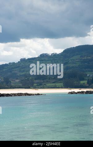 A vertical shot of the beautiful seascape seen from the Holy Monastery ...