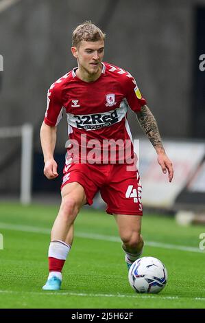 Riley McGree of Middlesbrough in action during the Sky Bet Championship ...