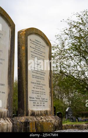 The gravestone of William Henry Fox Talbot photographic pioneer at ...
