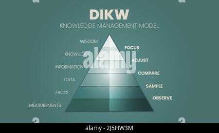Knowledge Wisdom hierarchy infographic template with icon has Wisdom ...
