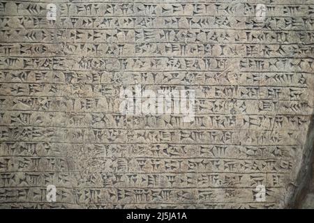 Old Assyrian Cuneiform writing on a stone panel from Nimrud, North West ...