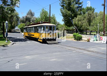 Perris, California, USA-April 24 2022: A wooden Huntingdon standard ...