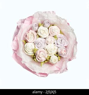 From above homemade white Zefir or Zephyr, Russian traditional dessert ...