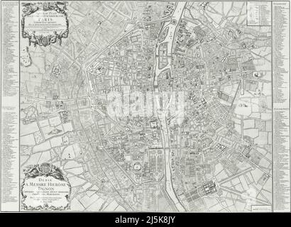 Historical city map of Paris around 1850, France Stock Photo - Alamy