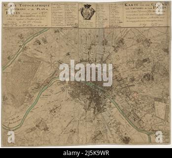 Historical city map of Paris around 1850, France Stock Photo - Alamy