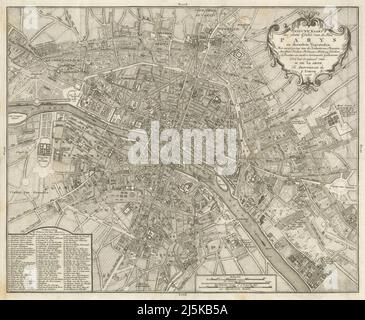 Historical city map of Paris around 1850, France Stock Photo - Alamy