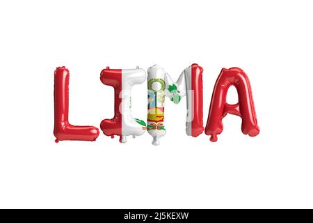 Flag of Lima, capital city of Peru. 3d rendering Stock Photo - Alamy