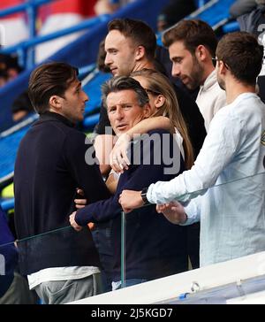 Sebastian Coe in the stands during the Premier League match at Stamford ...