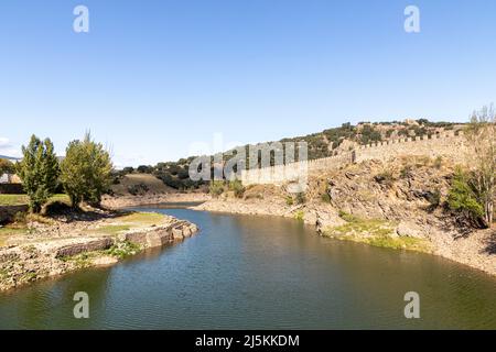 Buitrago del Lozoya, Spain. The Lozoya river, as seen from the city ...