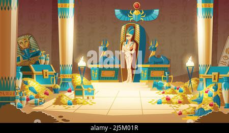 Sarcophagus of pharaoh isolated. Burial Ancient Egyptian King Stock ...