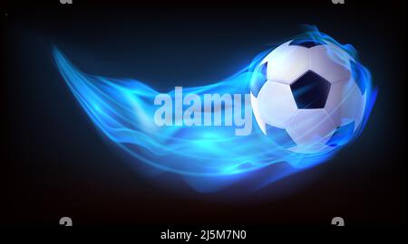 flying fiery soccer ball in sky Stock Photo - Alamy