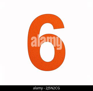 Number 6 - Six digit on foamy rubber background Stock Photo - Alamy