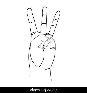 Hand showing letter Q, sign language alphabet vector illustration ...
