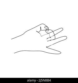 flick finger continuous line draw design vector illustration. Sign and ...