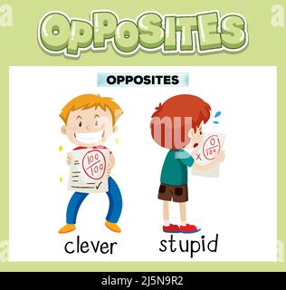 Opposite words for clever and stupid Stock Vector Image & Art - Alamy