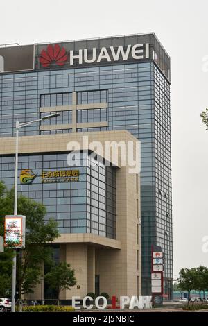 Logo of Huawei on top of its office building Stock Photo - Alamy