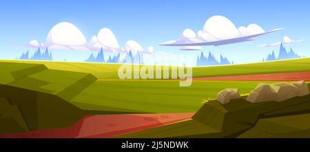 Parallax background, 2d scenery rural landscape, field with hay stacks ...