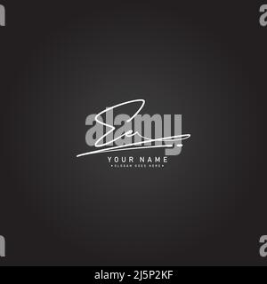 Initial Letter EE Logo - Handwritten Signature Style Logo - Vector Logo ...